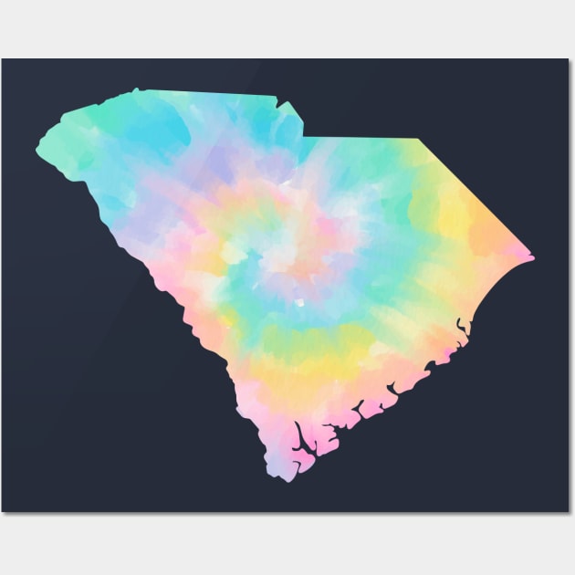 South Carolina State Map Tie Dye Artwork - South Carolina Map Tie Dye ...